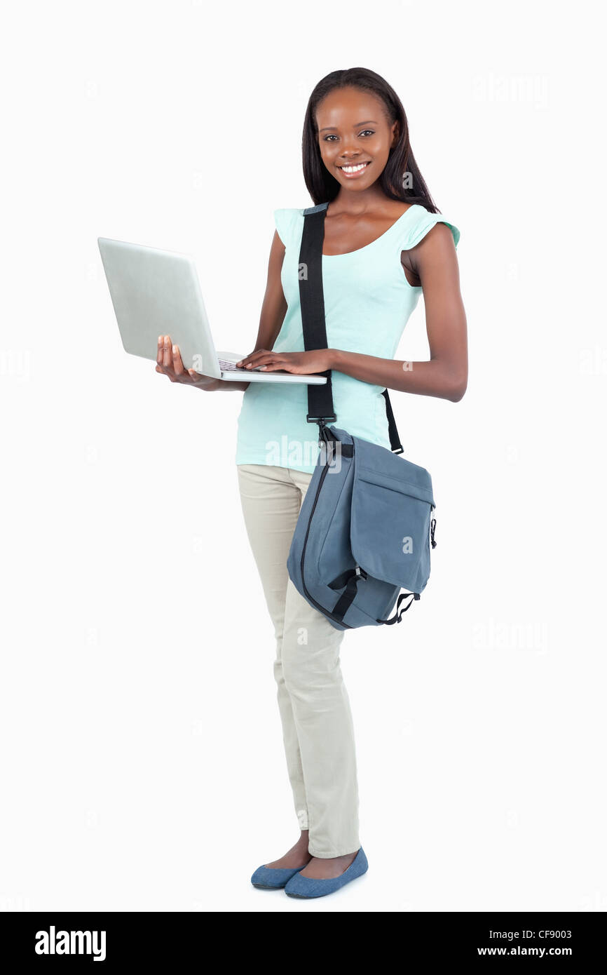Uni student with laptop hi-res stock photography and images - Alamy