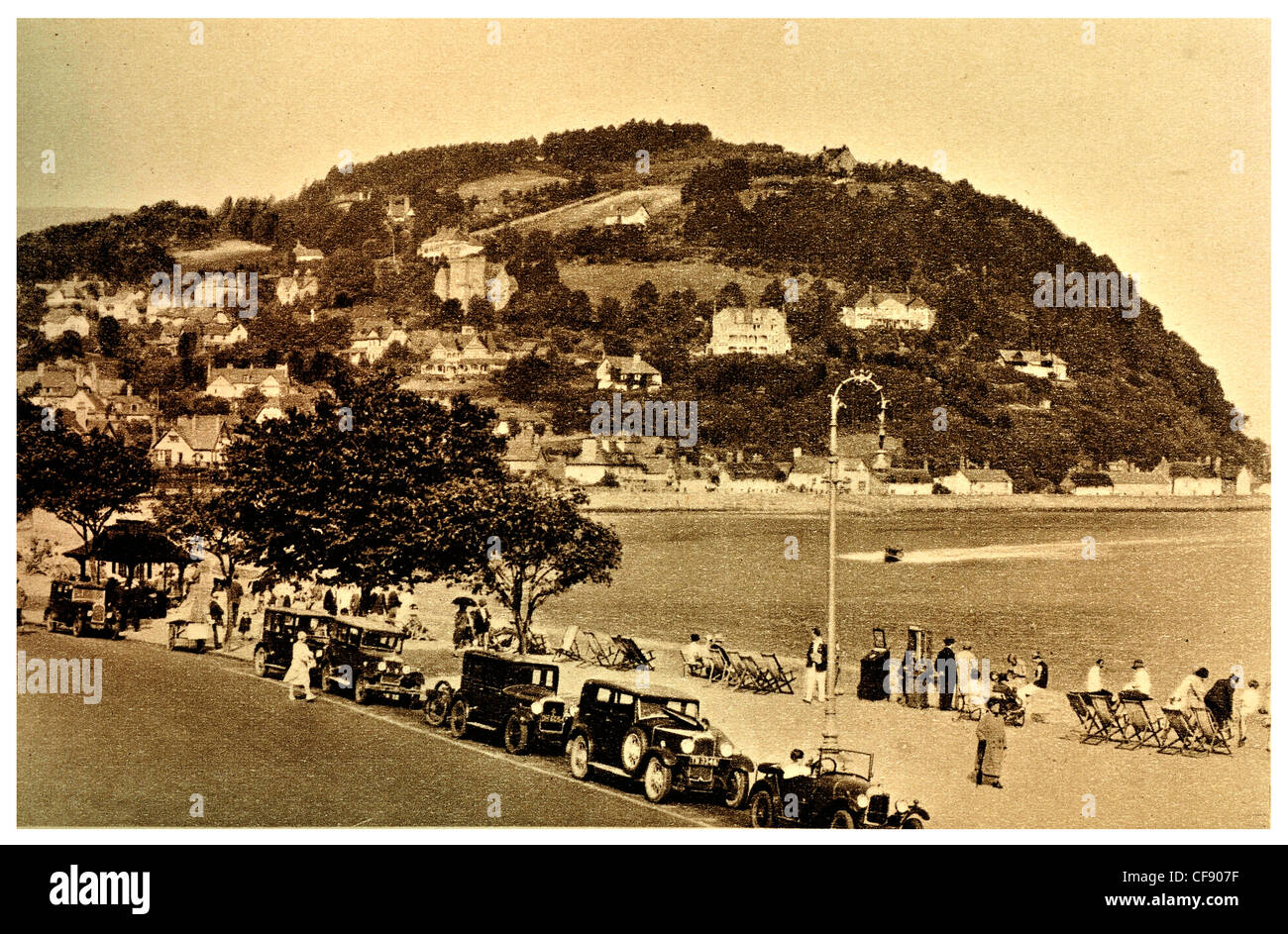 Minehead North Hill Esplanade coastal town Bristol Channel beach summer ...