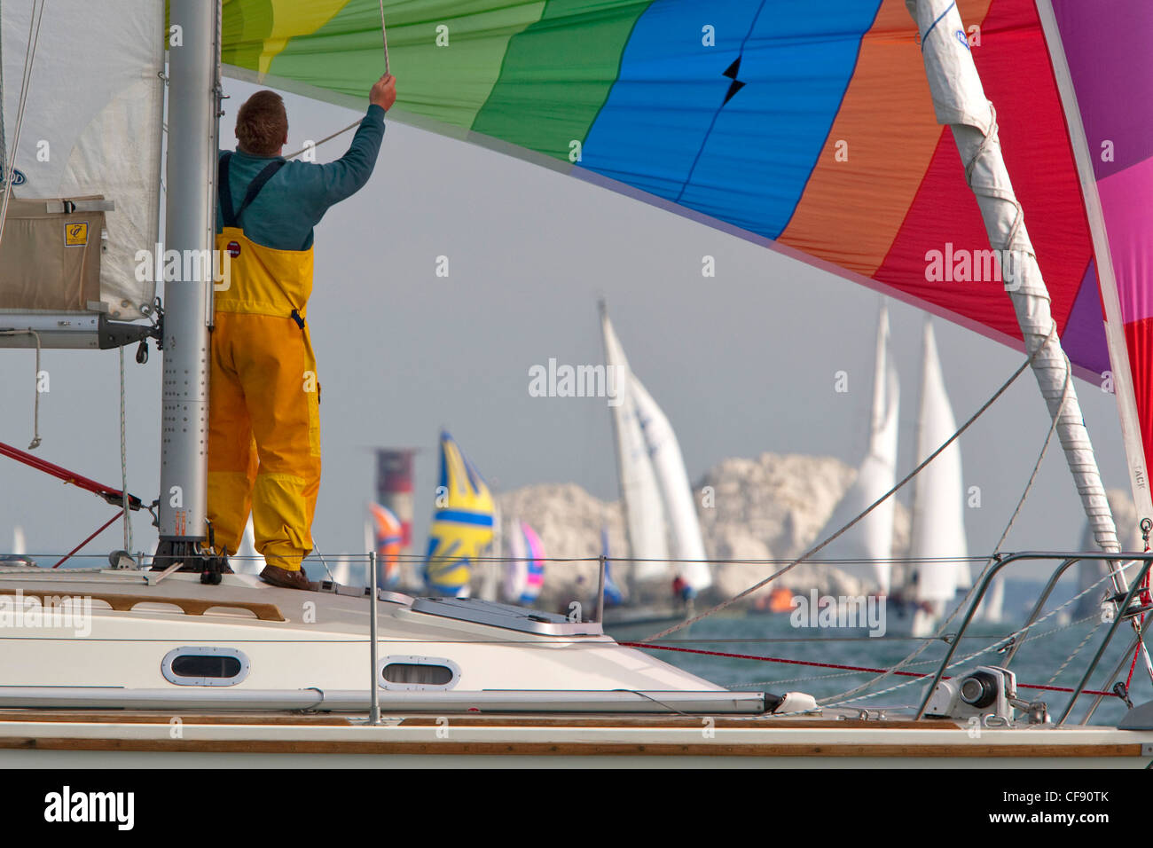 Round the Island Race Stock Photo - Alamy