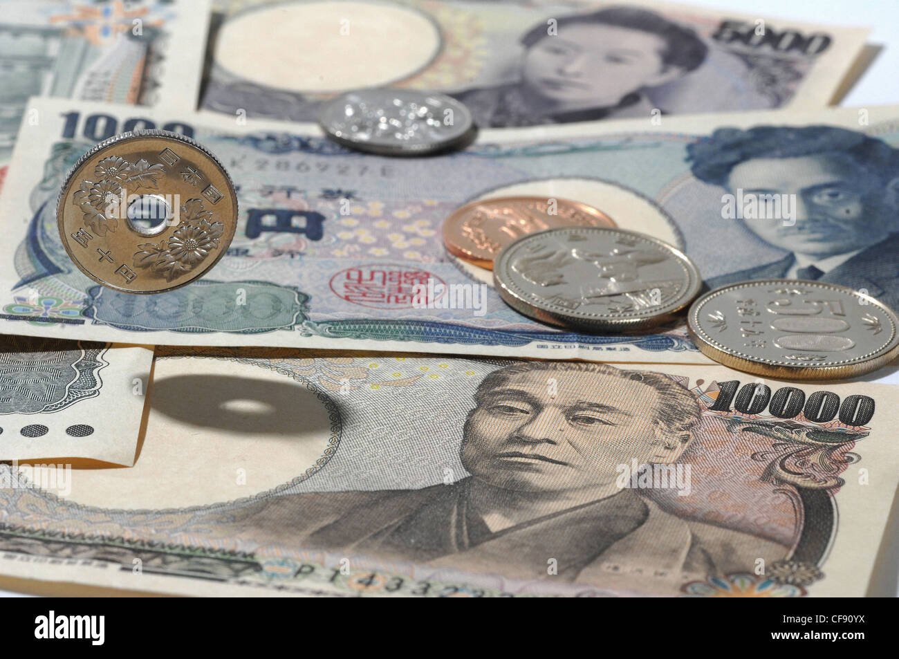 Money, notes, coins, colorful, yen, Japan, currency, finances, economy ...