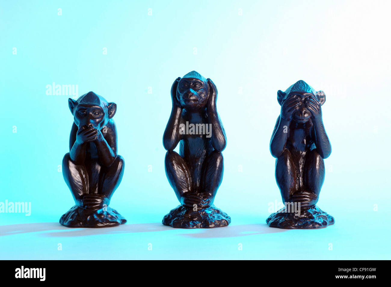 Figures, Three monkeys, symbol, figures, Nothing hear, nothing see ...