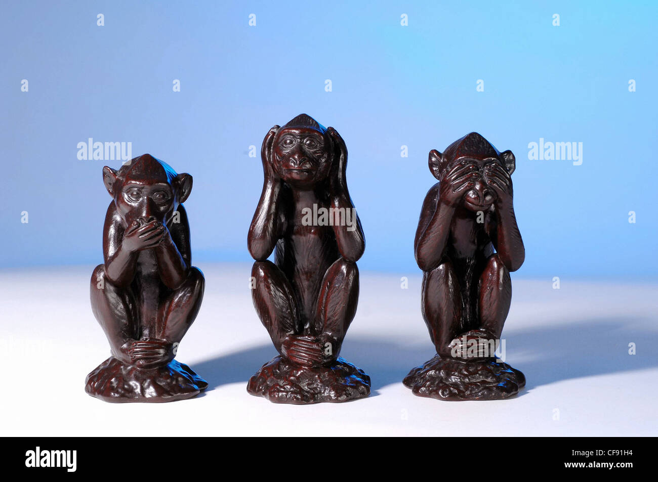 Figures, Three monkeys, symbol, figures, Nothing hear, nothing see ...