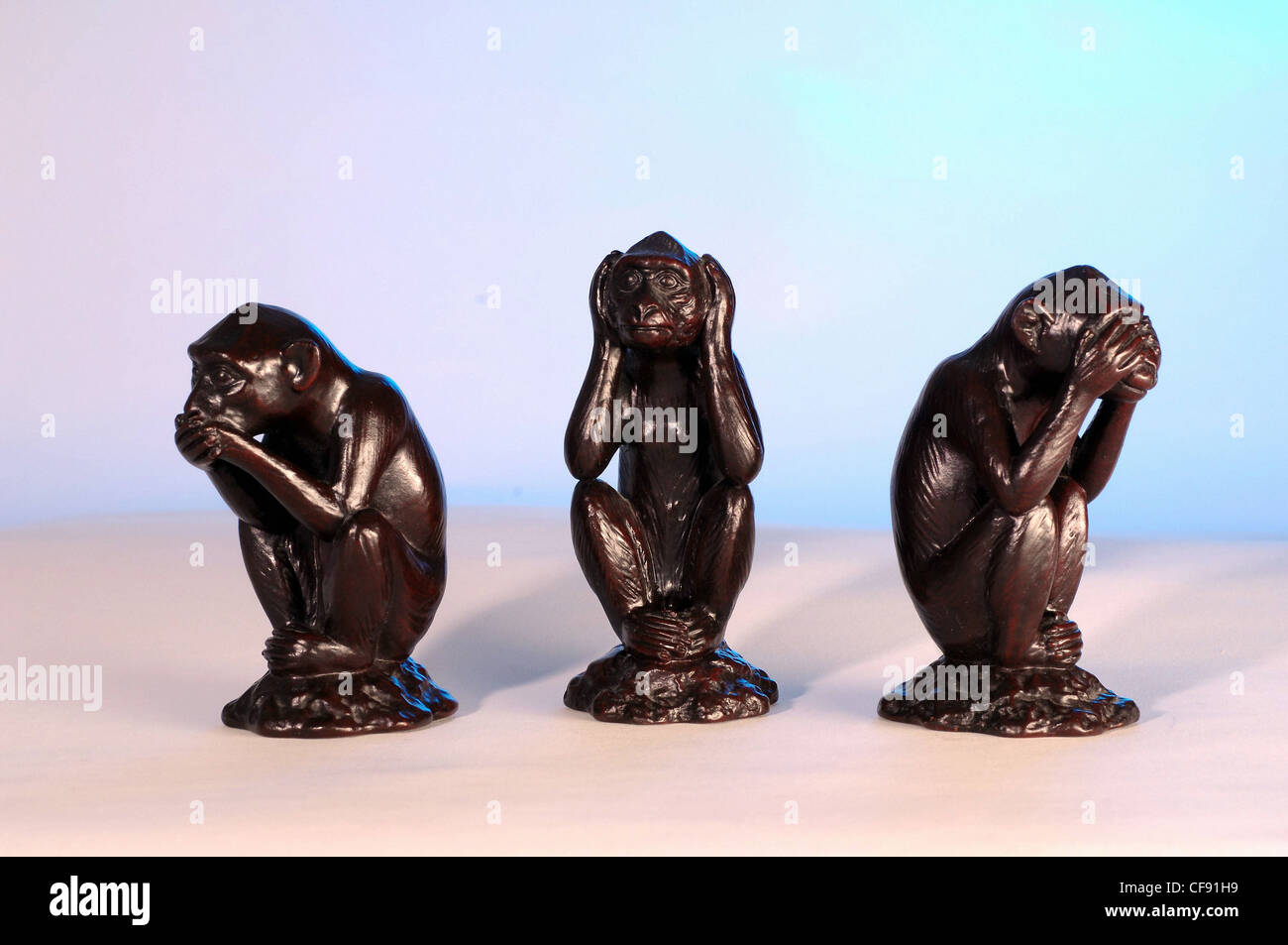 Figures, Three monkeys, symbol, figures, Nothing hear, nothing see ...