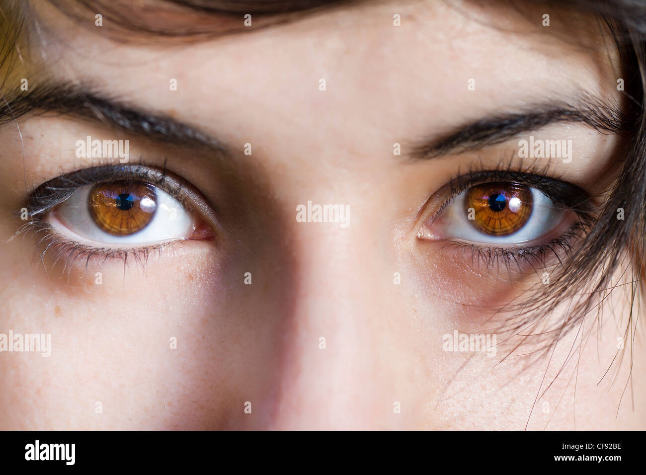 Close up view of the eyes of a beautiful young girl Stock Photo - Alamy