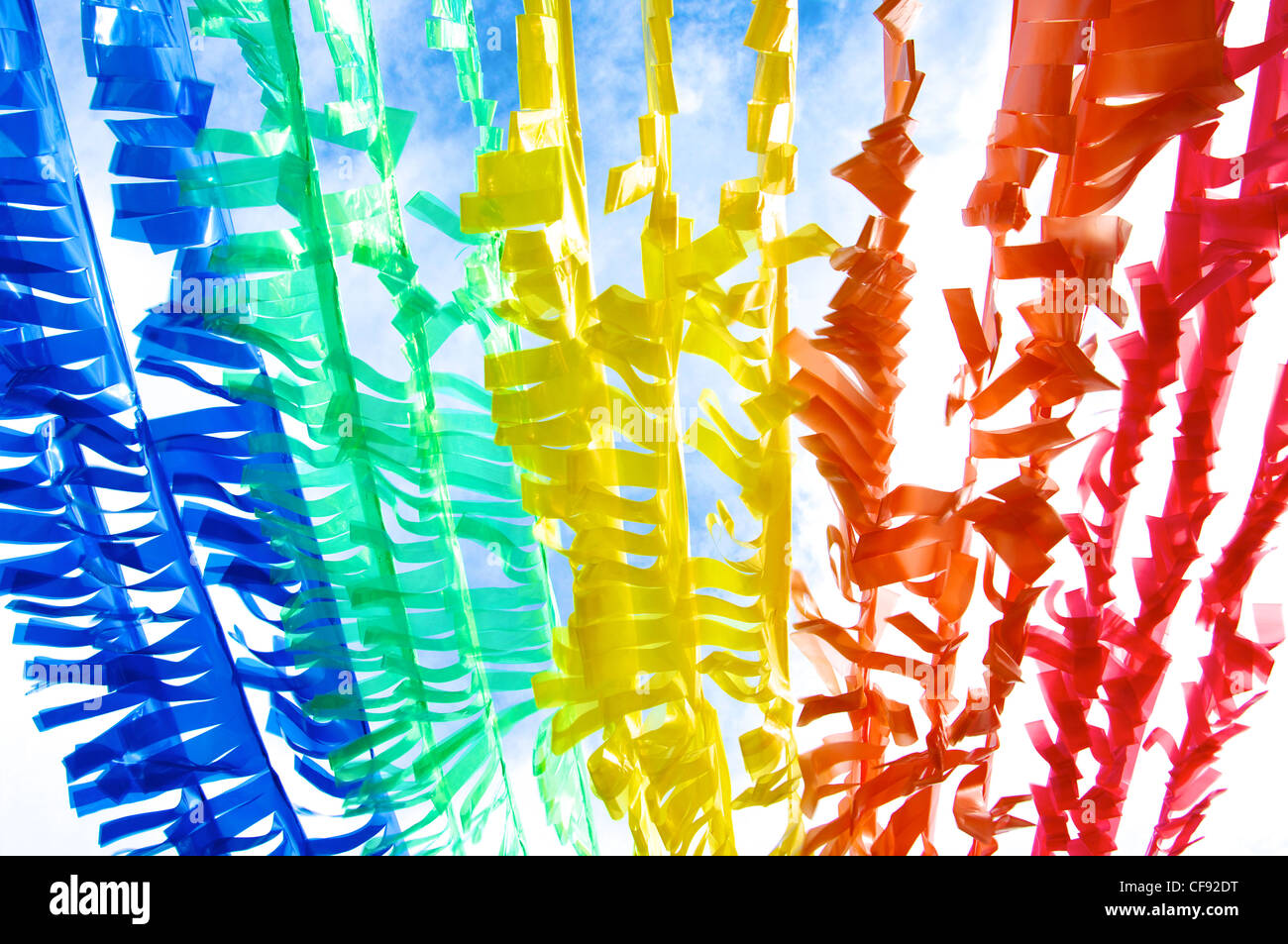 Colorful Plastic Flag Create by Recycle Concept Stock Photo - Alamy