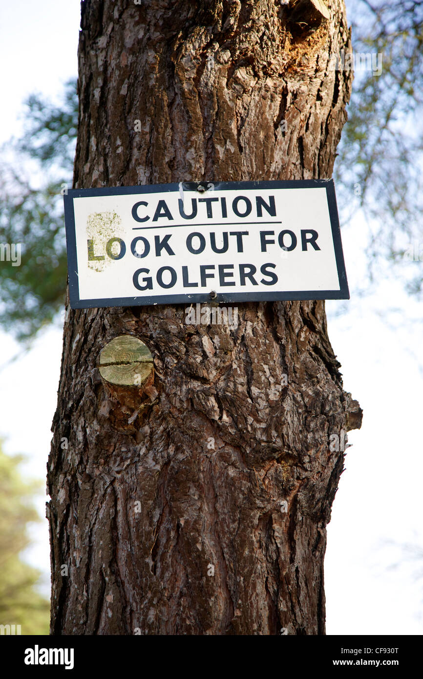 Beware golf balls warning sign hi-res stock photography and images - Alamy