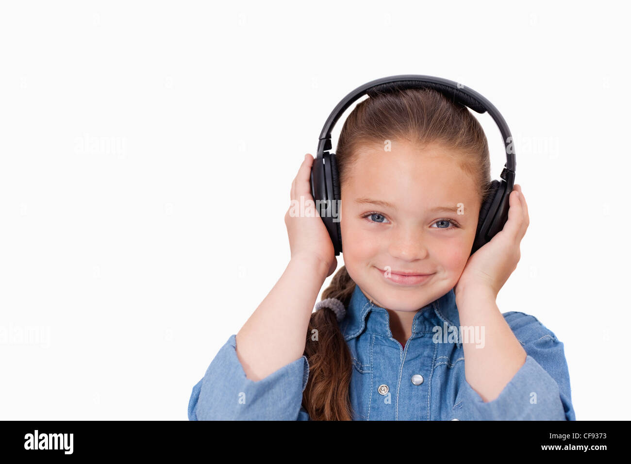 Girl listening to music Stock Photo - Alamy