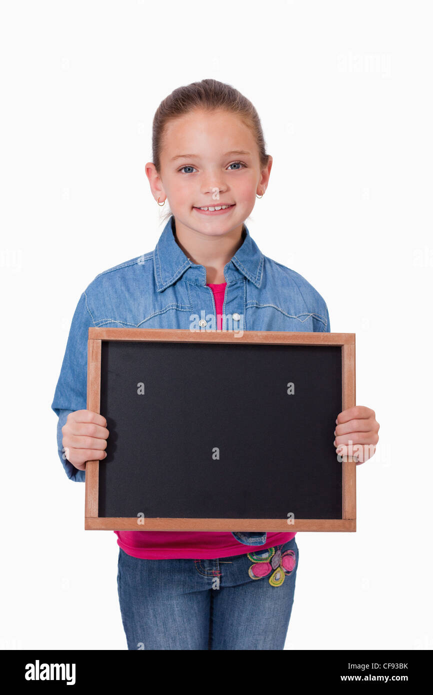 School girl holding slate hi-res stock photography and images - Alamy