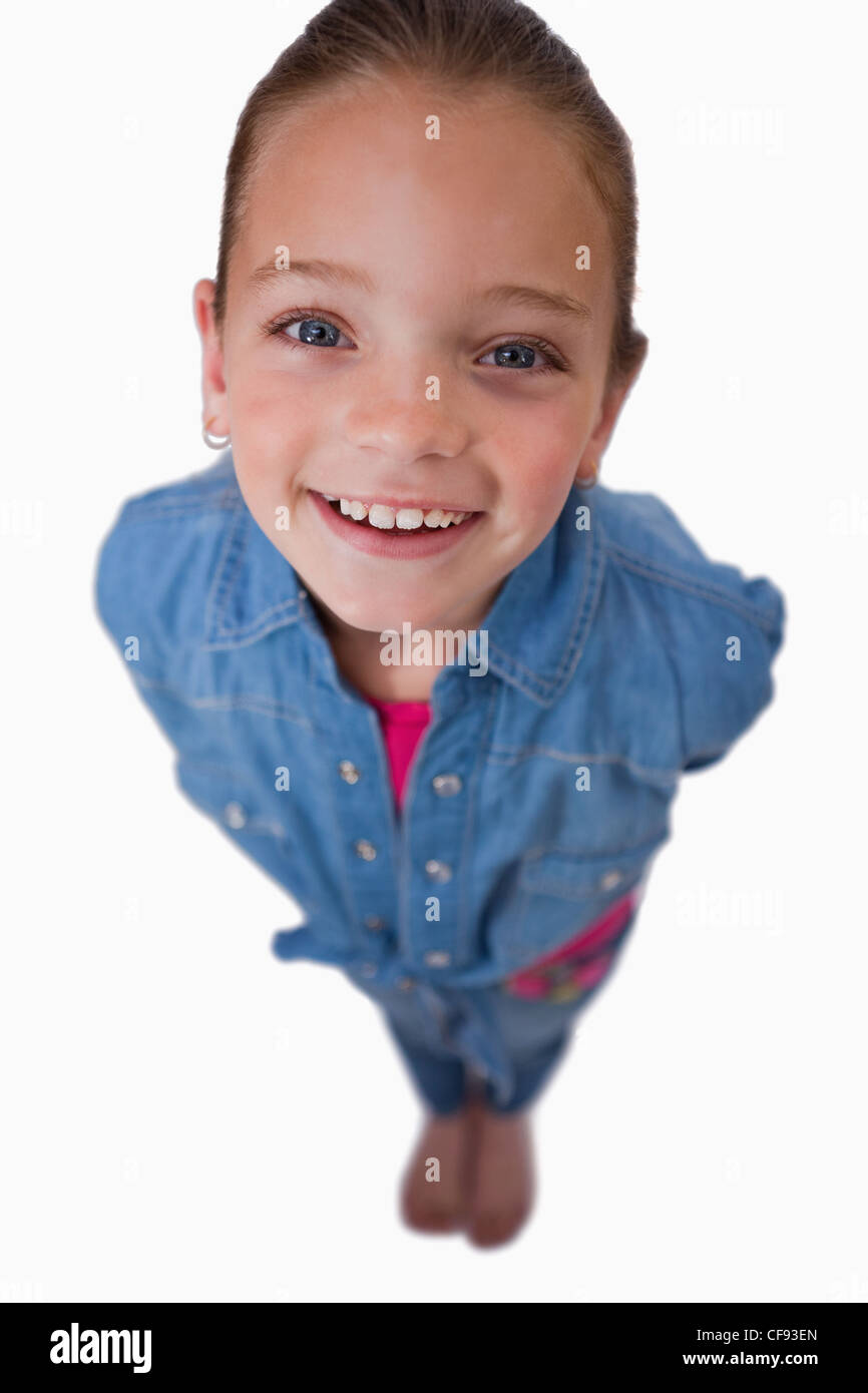 Portrait of a girl smiling at the camera Stock Photo - Alamy