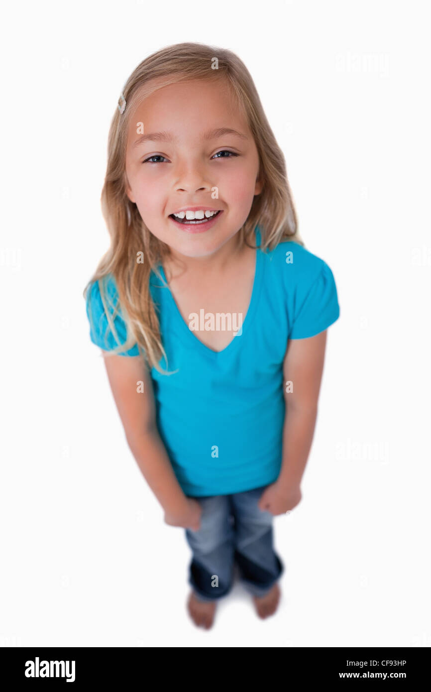 Portrait of a cute girl smiling at the camera Stock Photo - Alamy
