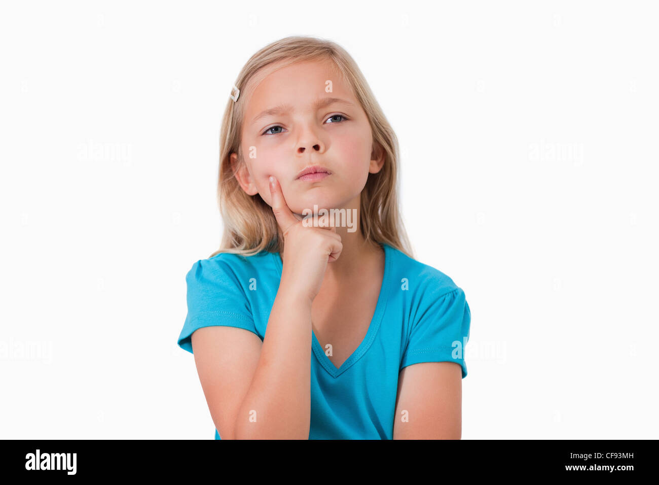 Little girl thinking Stock Photo - Alamy