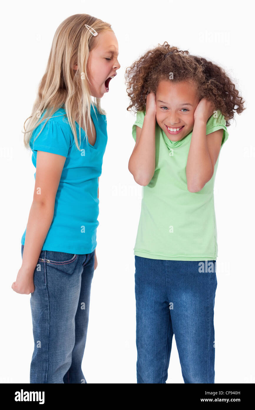 Portrait angry girl screaming friend hi-res stock photography and ...