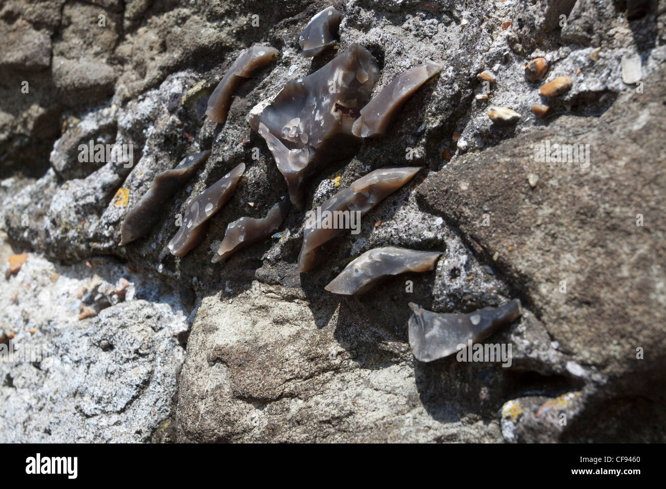 Flint stone wall detail Stock Photo - Alamy