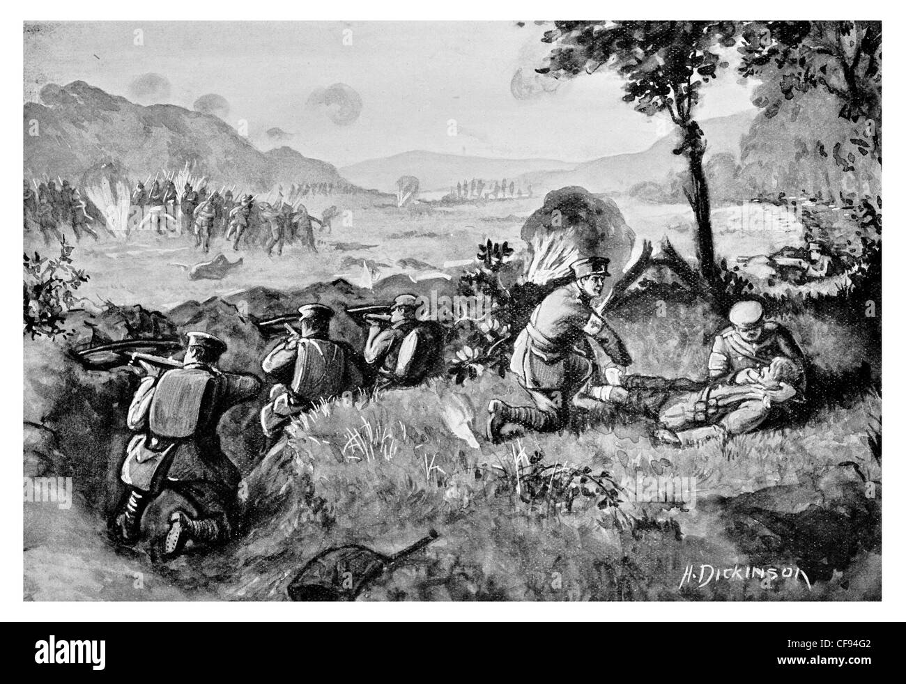 Attack on Allies trench near Soissons northern France trenches front ...