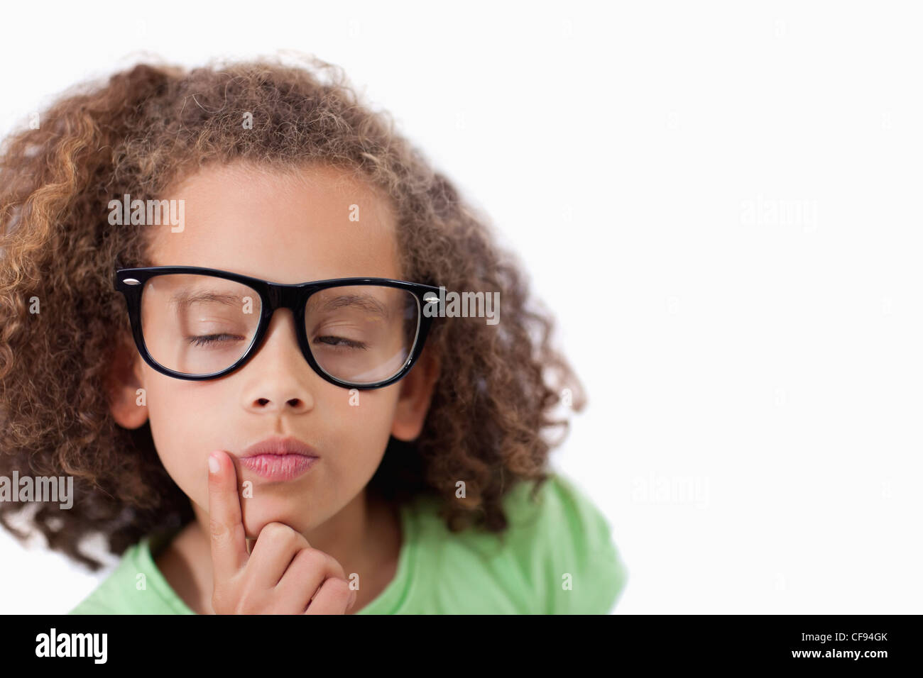 Smart girl thinking Stock Photo - Alamy