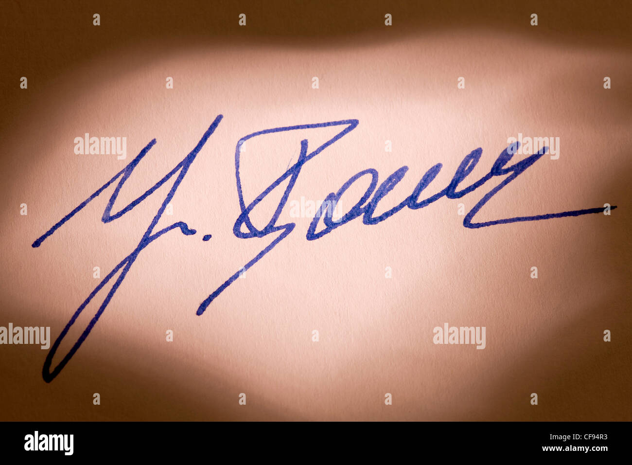 personal signature with pen in a letter Stock Photo - Alamy