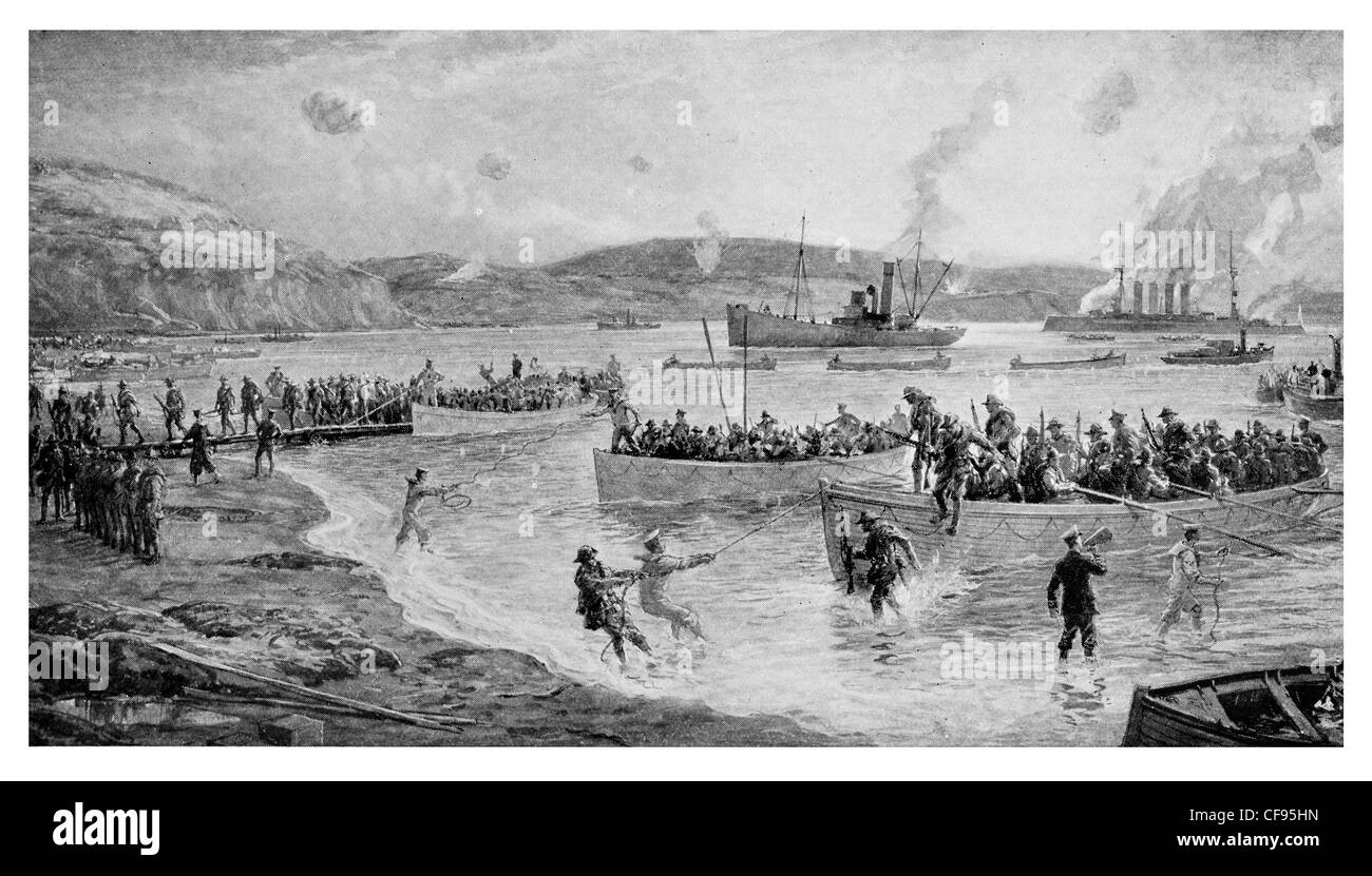 Landing 2nd party Anzac Cove Gallipoli peninsula in Turkey Australian ...