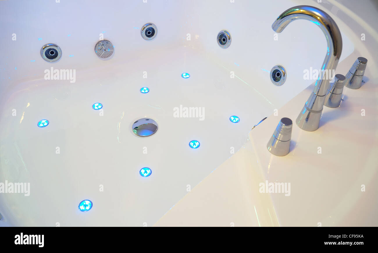 Details of jacuzzi, modern with led lights in various colors Stock ...