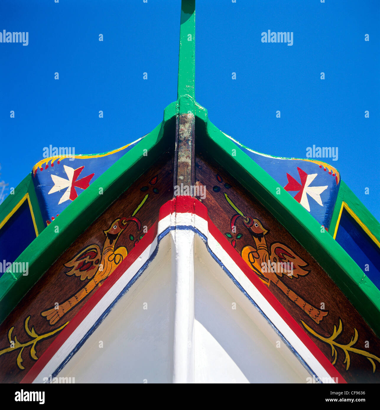 Malta, luzzu, boat, detail, bow, colours Stock Photo - Alamy