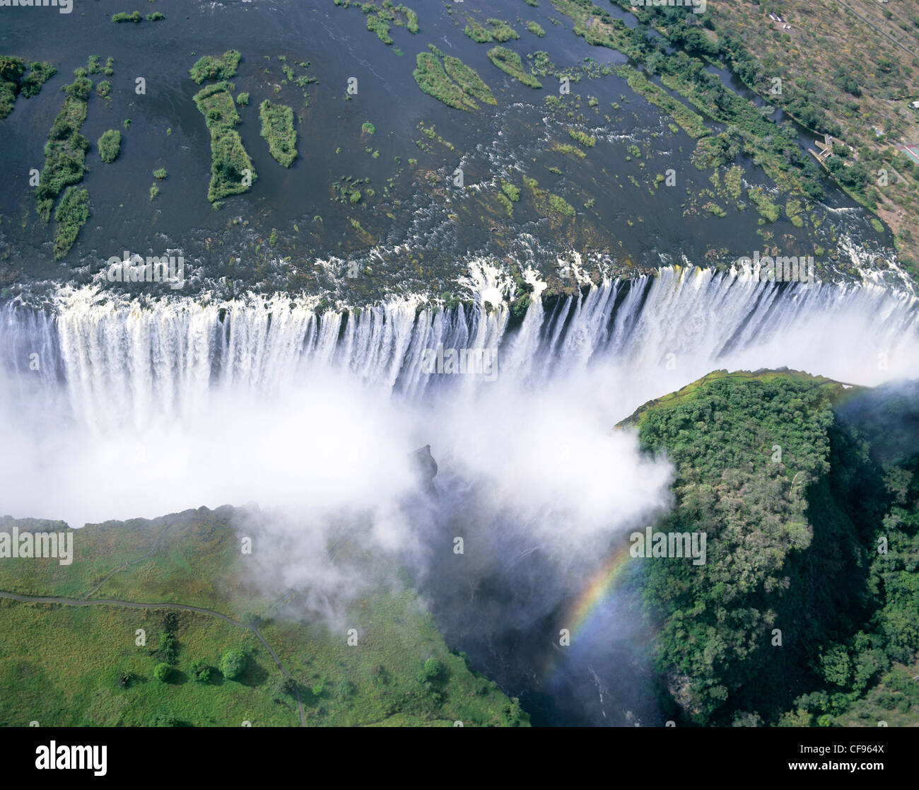 Africa, Zimbabwe, Victoria Falls, waterfall, Zambesi River, landscape ...
