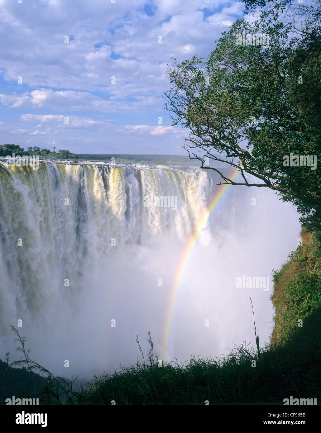 Africa, Zimbabwe, Victoria Falls, waterfall, rainbow, landscape, water ...