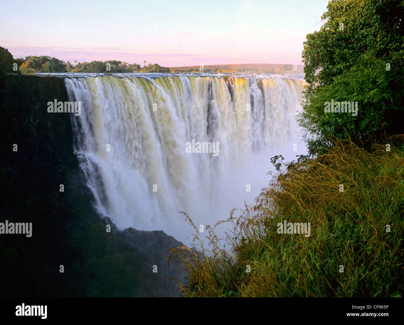 Africa, Zimbabwe, Victoria Falls, waterfall, Zambesi, river Stock Photo ...