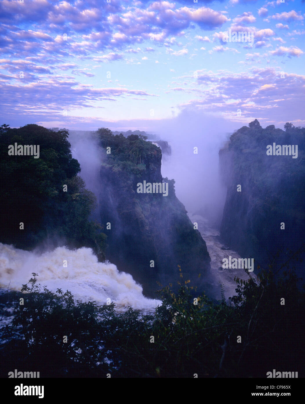 Africa, Zimbabwe, Victoria Falls, waterfall, landscape, sunset, Zambesi ...