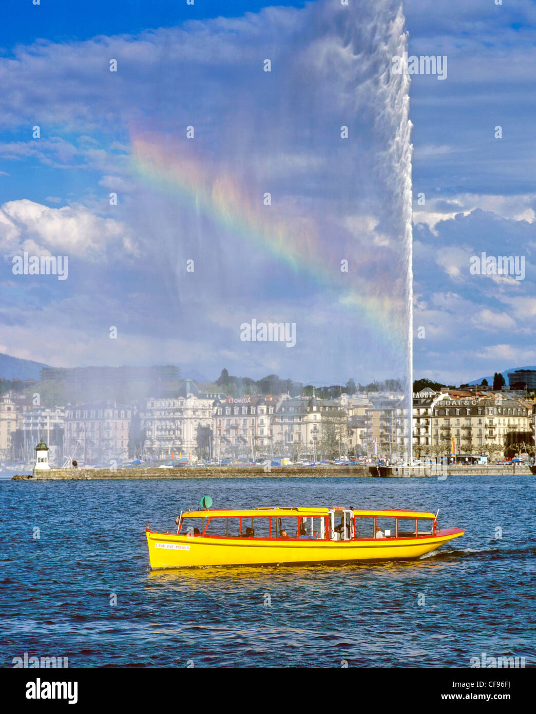 Switzerland, Europe, Geneve, Geneva, ferry, public transport, Jet d'Eau ...