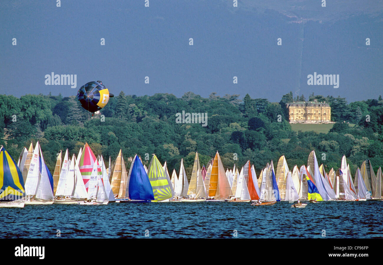 Switzerland, Geneva, Bol d'Or, sailing regatt lake, boats, Lac Leman ...