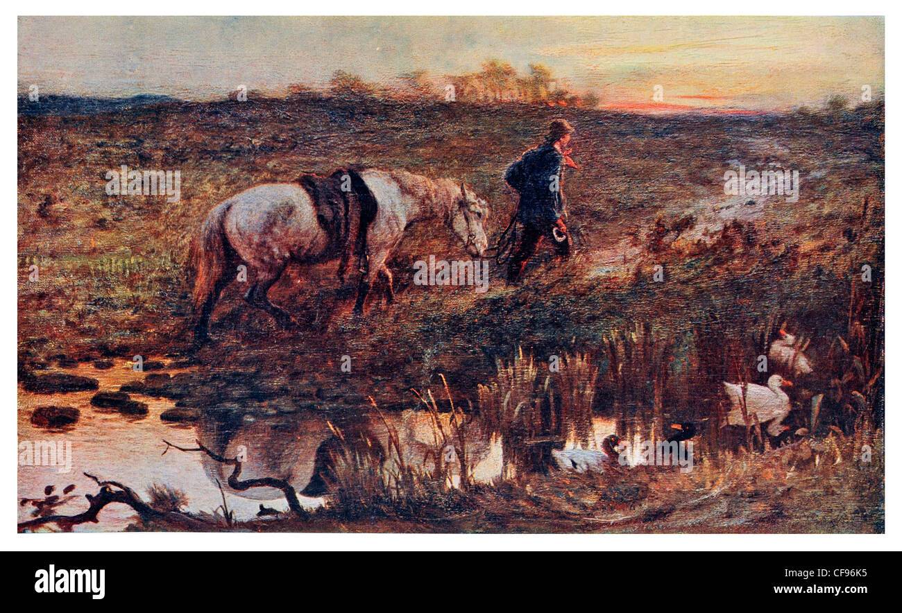 The Cast Shoe by G H Mason trail path saddle white horse riding bog ...