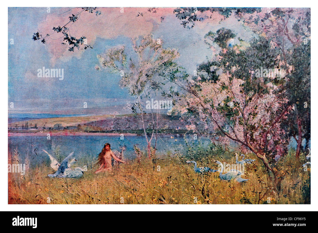 An Idyll of Spring by Alfred East Stock Photo - Alamy