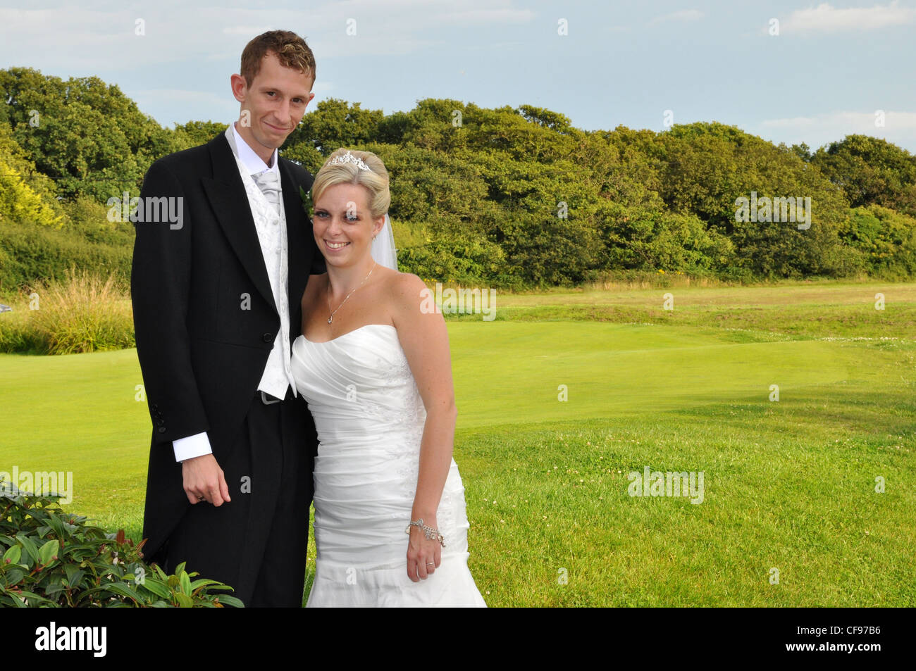 bride and groom formal wedding photograph Stock Photo - Alamy
