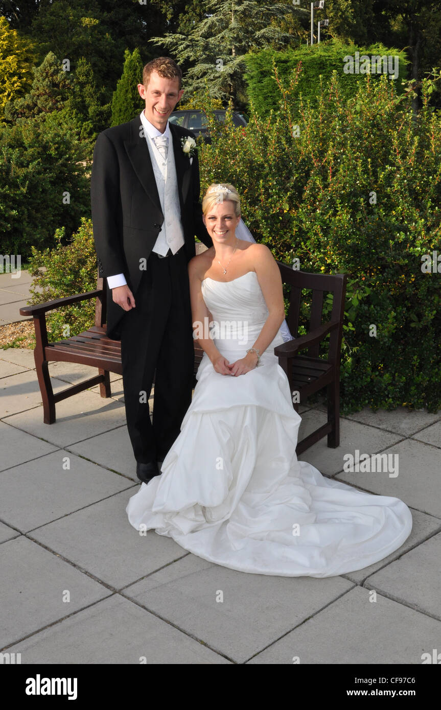 bride and groom formal wedding photograph Stock Photo - Alamy