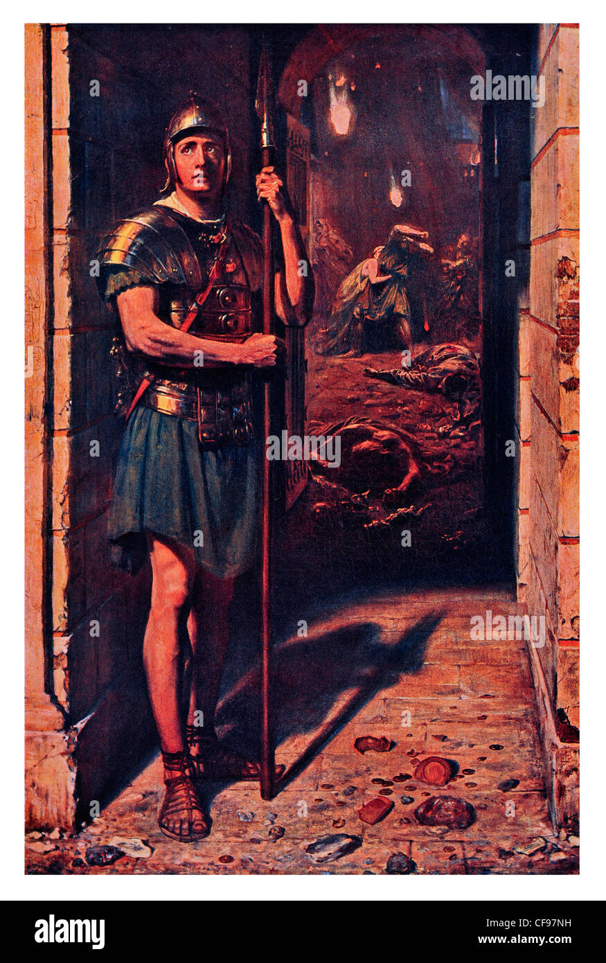 Faithfull unto Death by Sir E J Poynter Stock Photo - Alamy