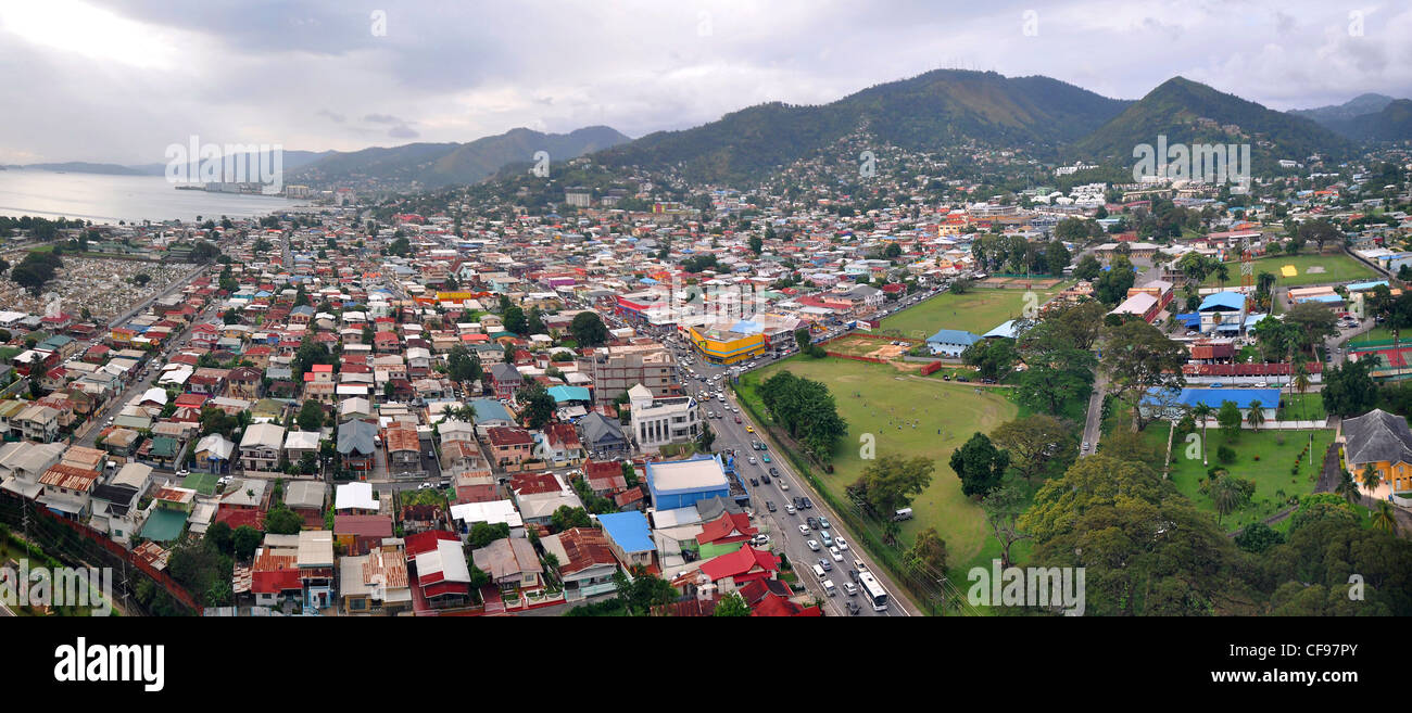 The view of the city from the rooftops of Woodbrook Place Stock Photo ...
