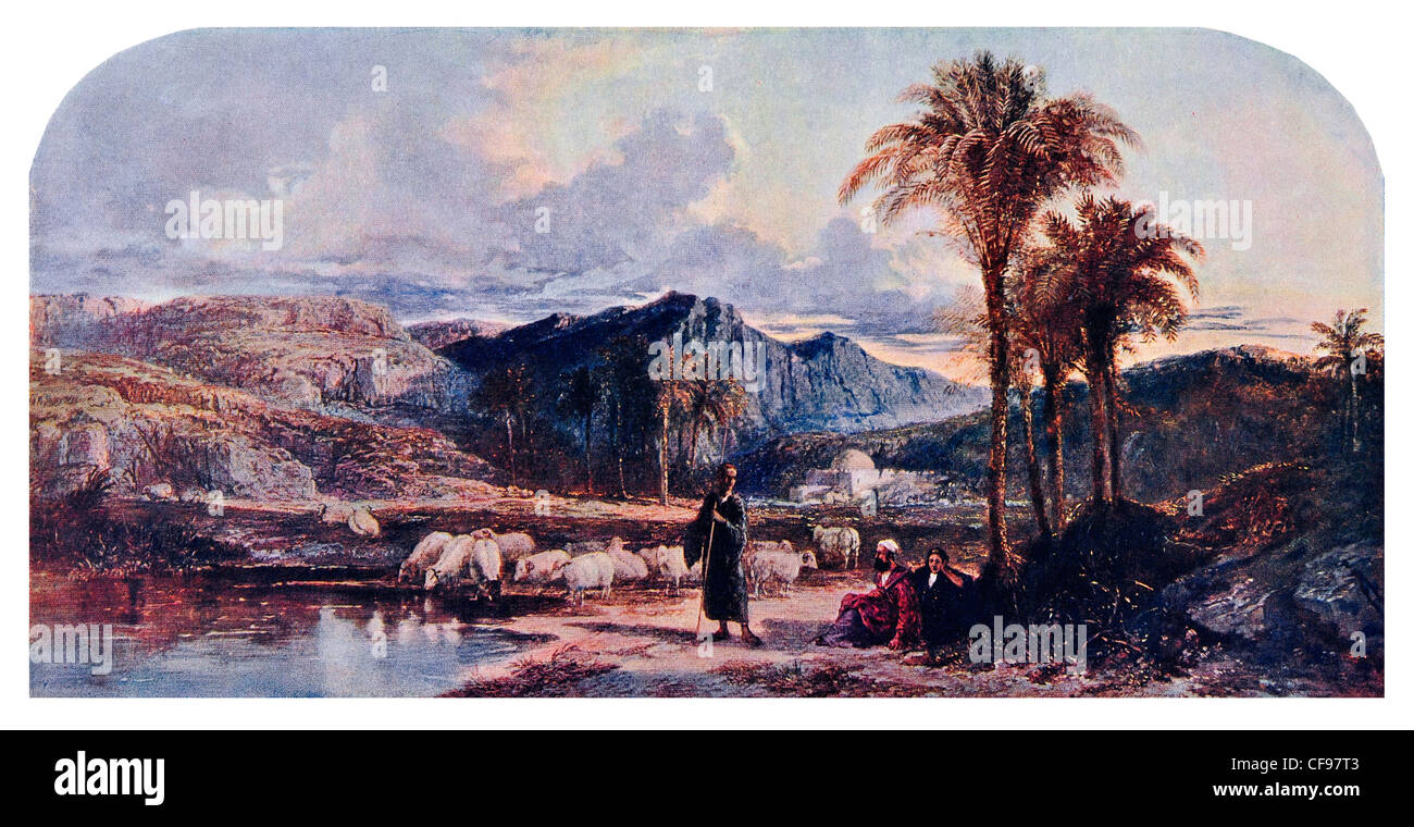 The Arab Shepherds by W J Muller Stock Photo - Alamy