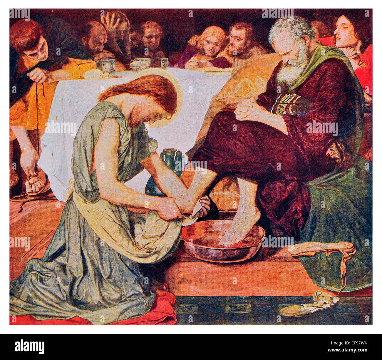 Christ washing feet hi-res stock photography and images - Alamy