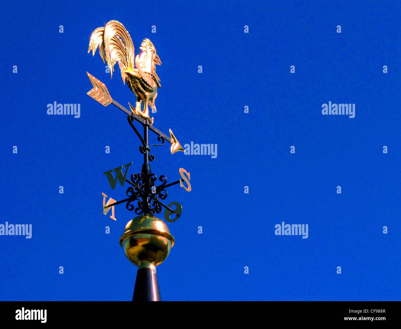 Weathercock, tower, rook, point, peak, gold, sky, Upper Palatinate ...