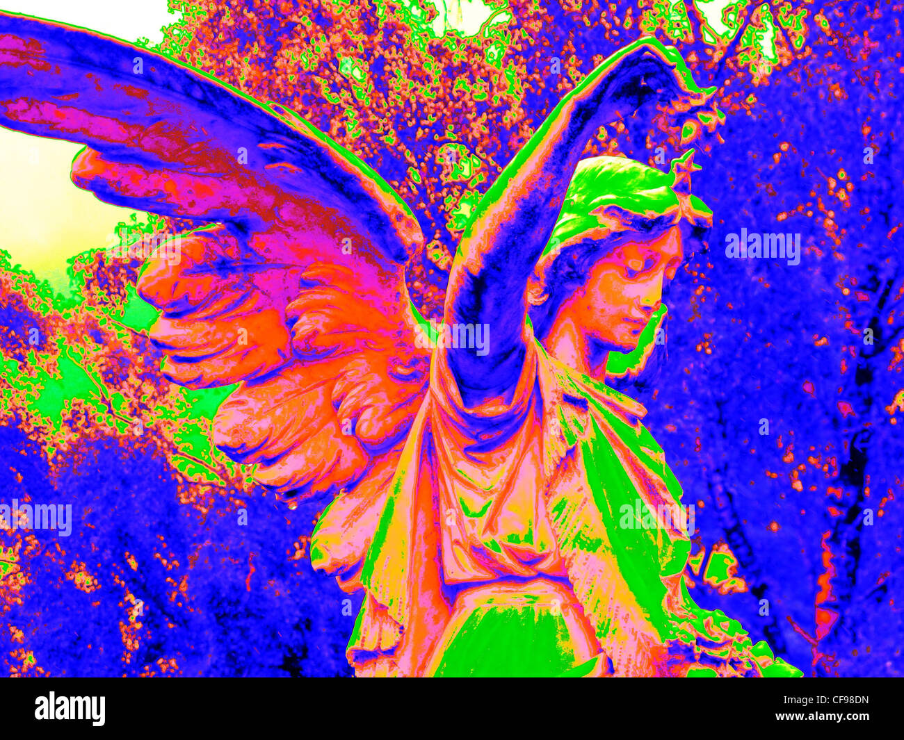 Angel, symbol, concepts, wing, at, side, cemetery, alienated, Germany ...