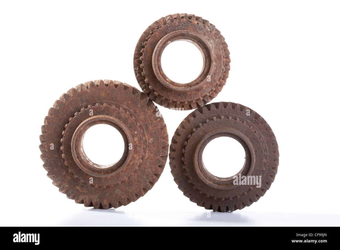Old rusty mechanical gears Cut Out Stock Images & Pictures - Alamy