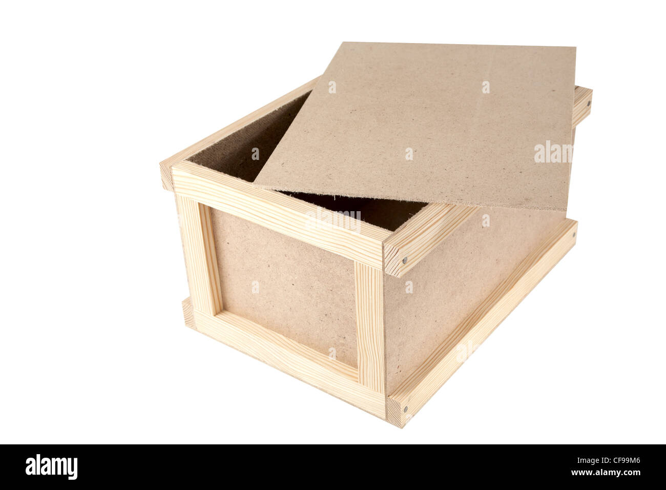 unpainted a box with compartments on white background Stock Photo - Alamy