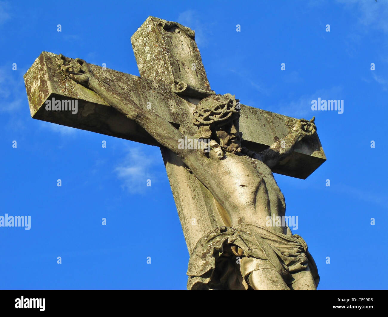 Statue, Jesus, cross, religion, faith, stone, sky, heaven, Upper ...