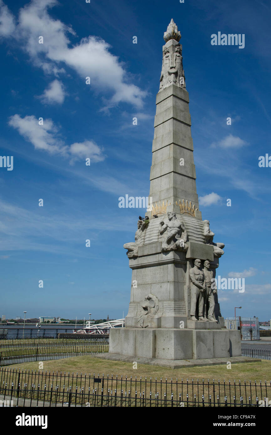 The Memorial to the Engine Room Heroes of the Titanic is a granite ...