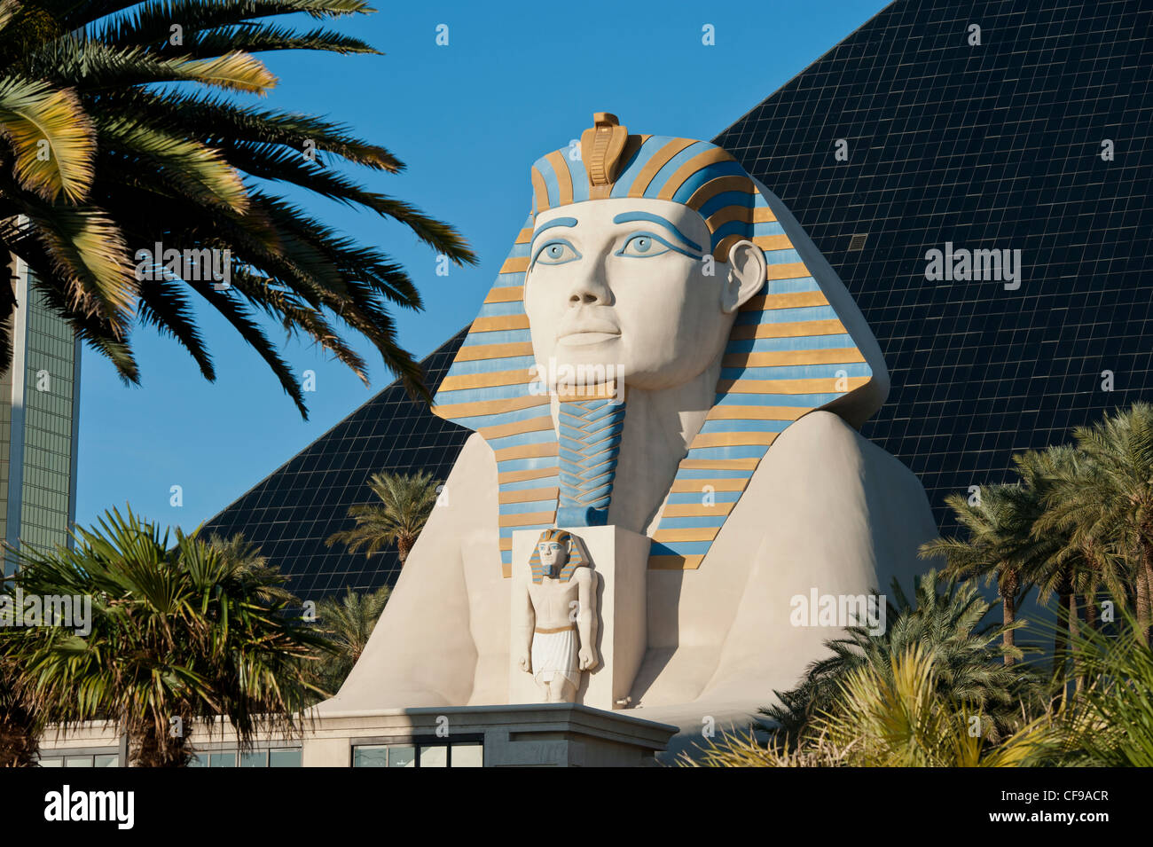 Replica of The Great Sphinx of Giza at the Entrance of The Luxor Hotel ...