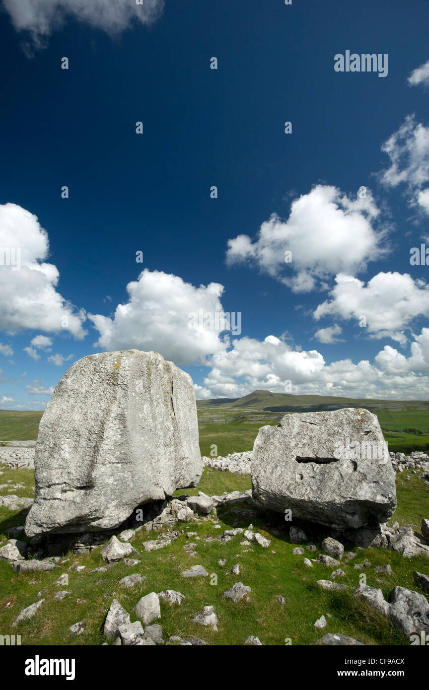 The Cheese Press stones are a pair of limestone rocks on the moorland ...