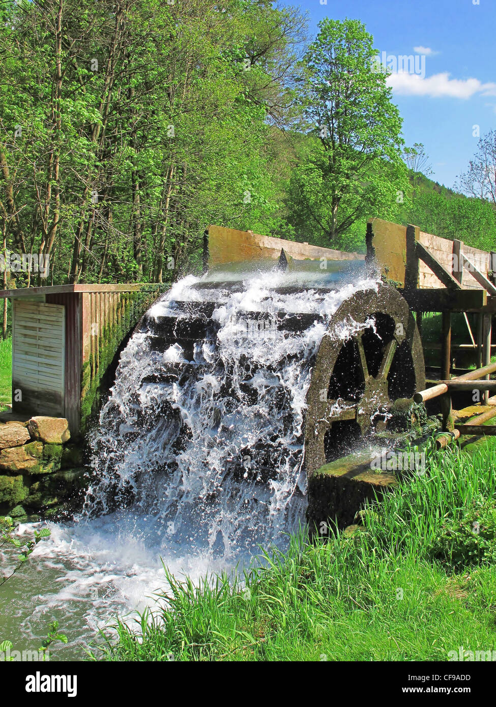 Waterwheel, historically, water, river, flow, brook Tru, Frankish ...