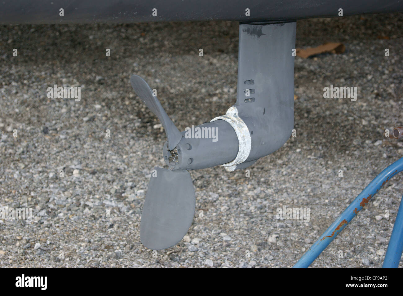 Close-up view of a two blade marine propeller on a sailboat, Belfast ...