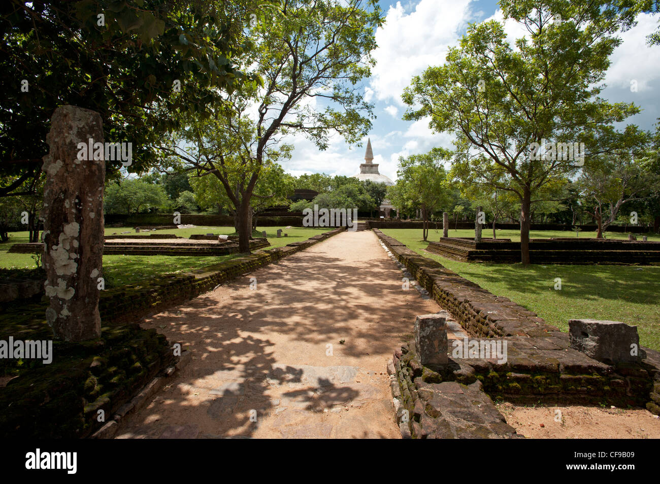 The huge white lime plastered Kiri Vihara dagoba building at the ...