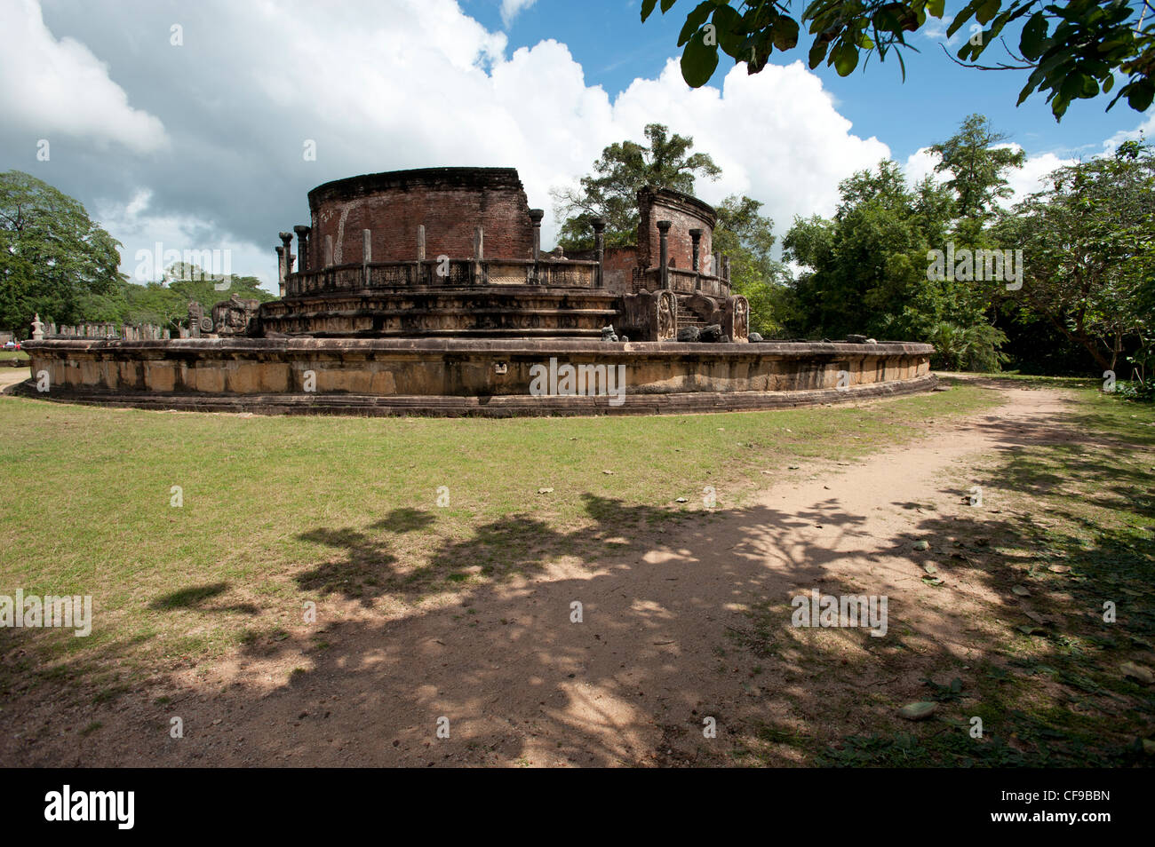 The Vatadage circular relic house a stone carved building at the ...