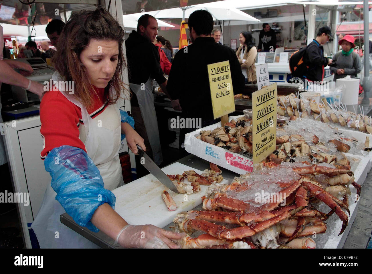NORWAY Bergen Fish Market stall Stock Photo - Alamy
